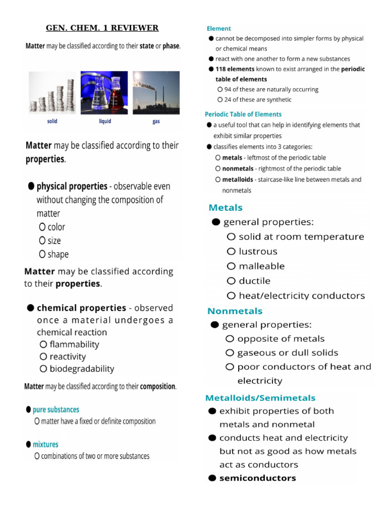 General Chemistry 1 Study Guide | PDF
