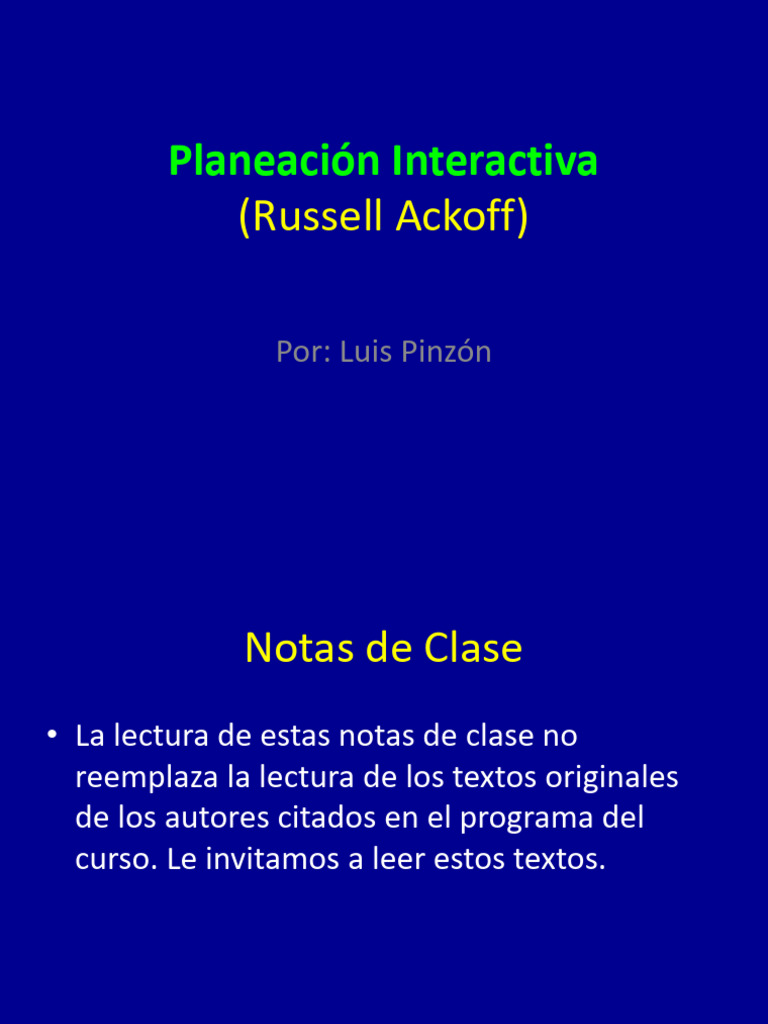 Planeación Idealizada Ackoff | PDF | Planificación | Diseño