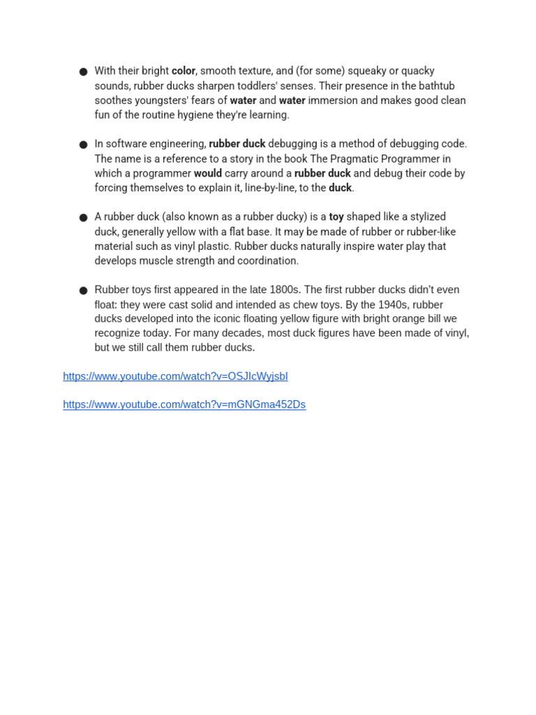 History and Uses of Rubber Ducks | PDF