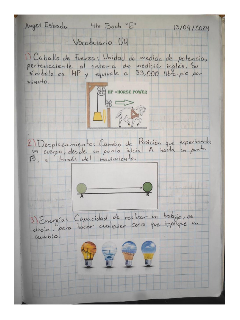 Vocabulario U4 AE | PDF