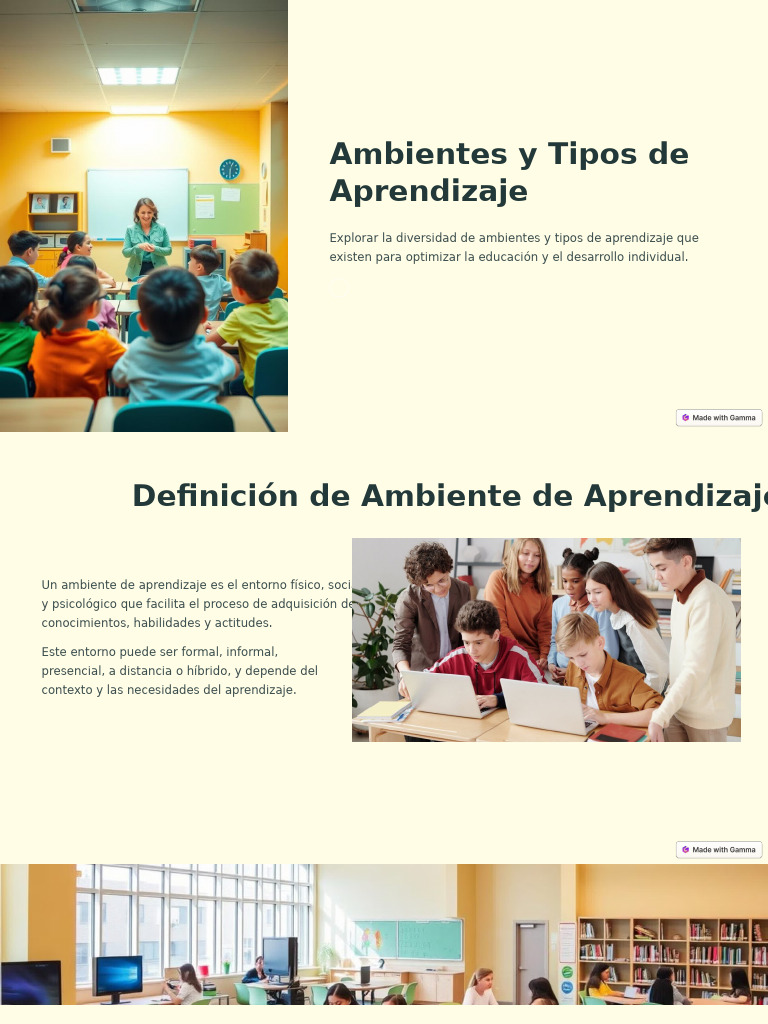 Ambiente de Aprendizaje | PDF | Aprendizaje | Modificación de comportamiento
