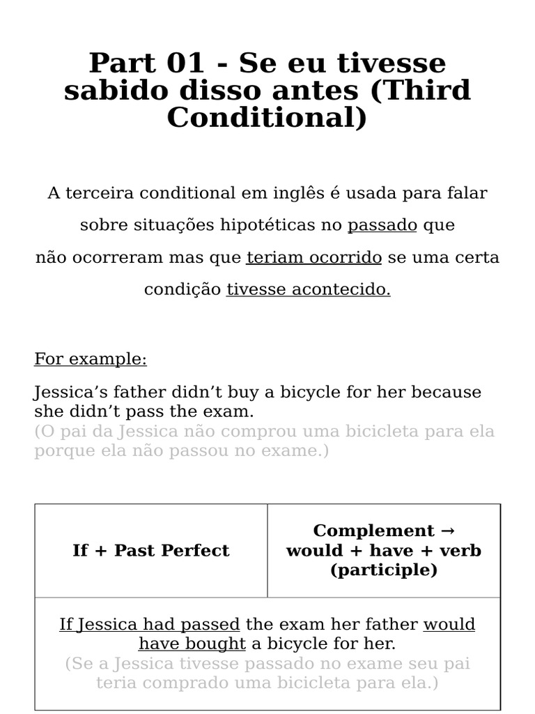 Módulo 06 - Aula 09 - Se Eu Tivesse Sabido Disso Antes | PDF | Grammar ...