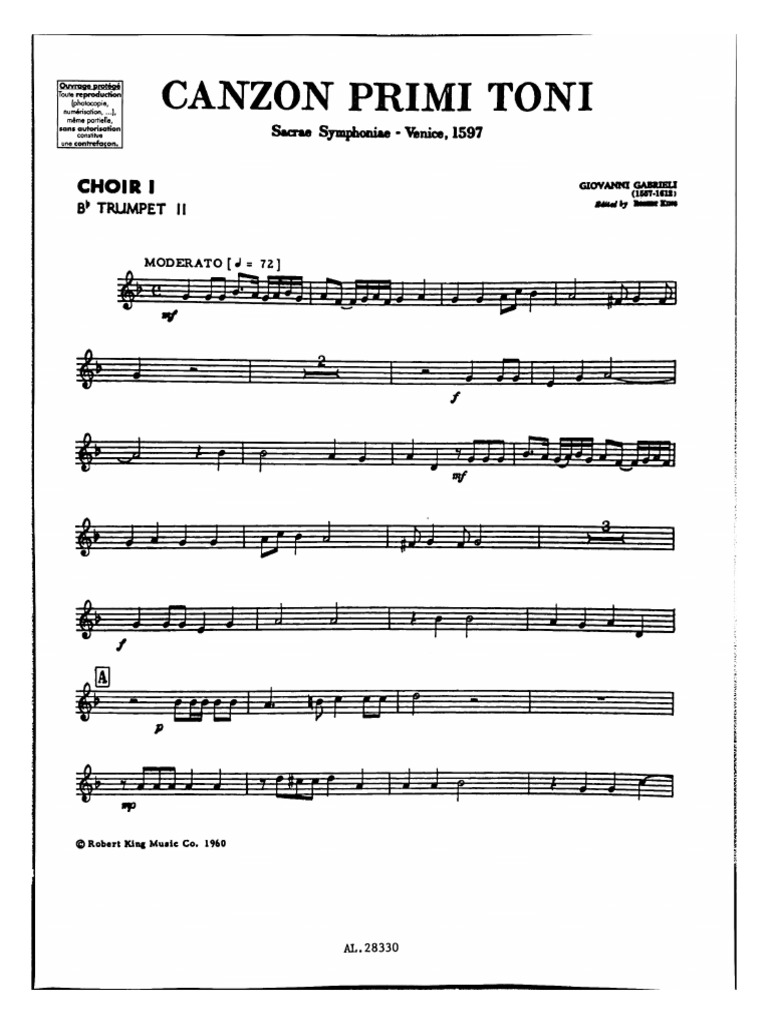Gabrieli - Canzon Primi Toni | PDF