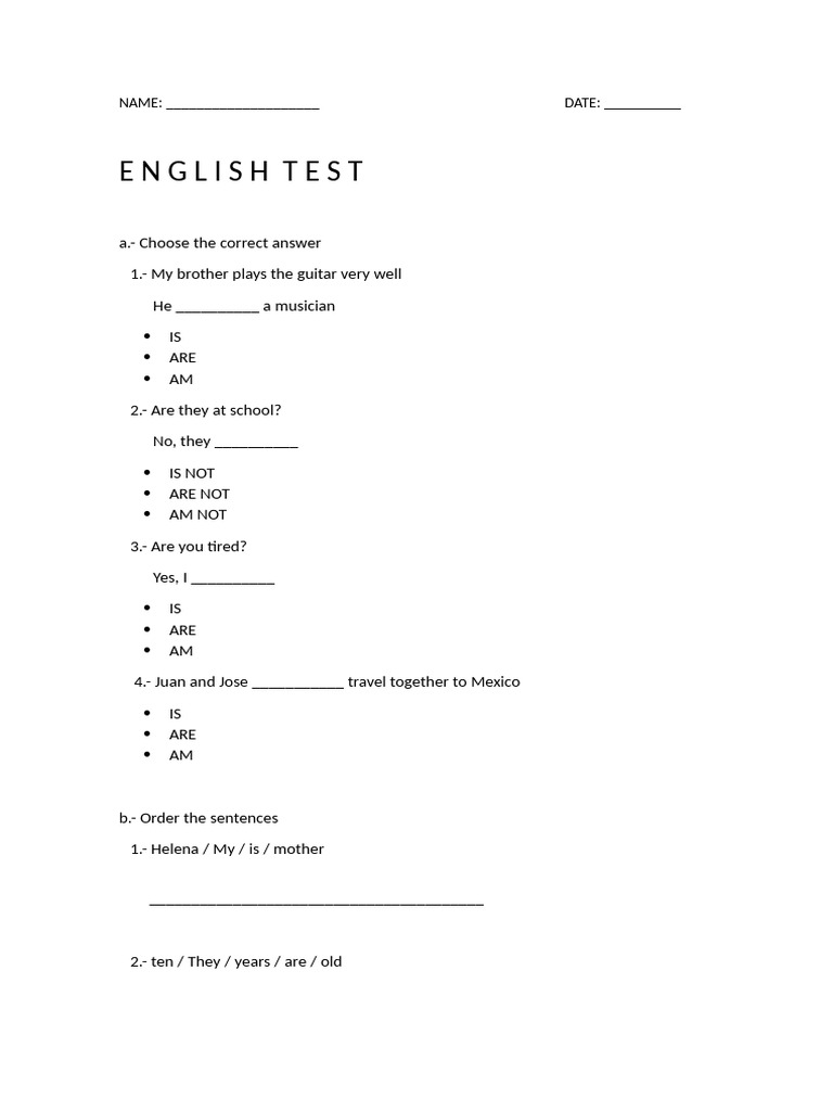 Prueba Integradora Ingles | PDF