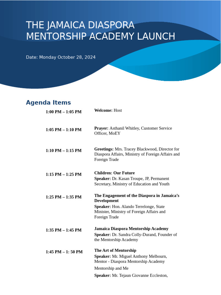 JDMA Hard Launch AGENDA | PDF