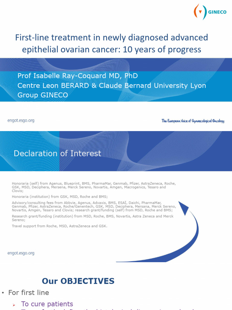 First-line Treatment in Newly Diagnosed Advanced Epithelial Ovarian ...
