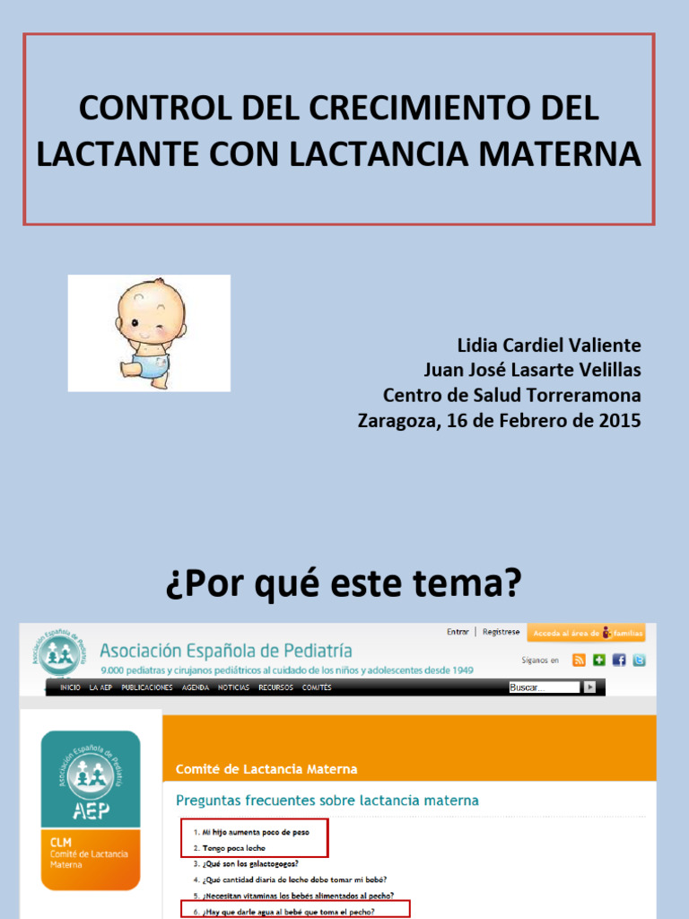 Control Del Crecimiento Del Lactante Con Lactancia Materna | PDF ...