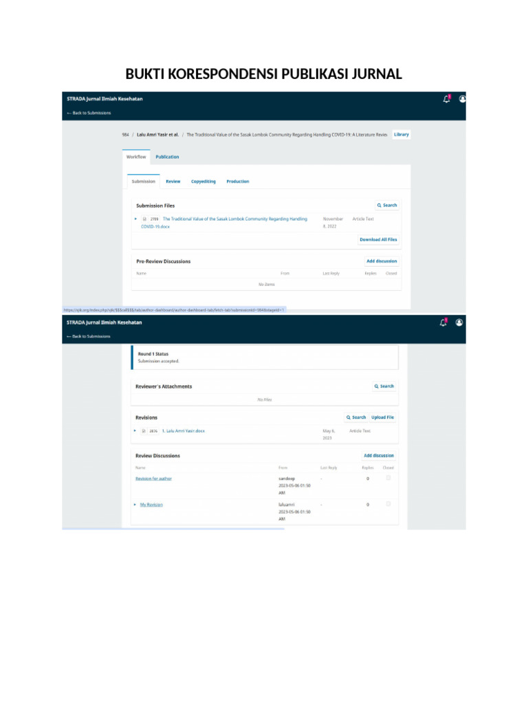 Bukti Korespondensi Publikasi Jurnal | PDF