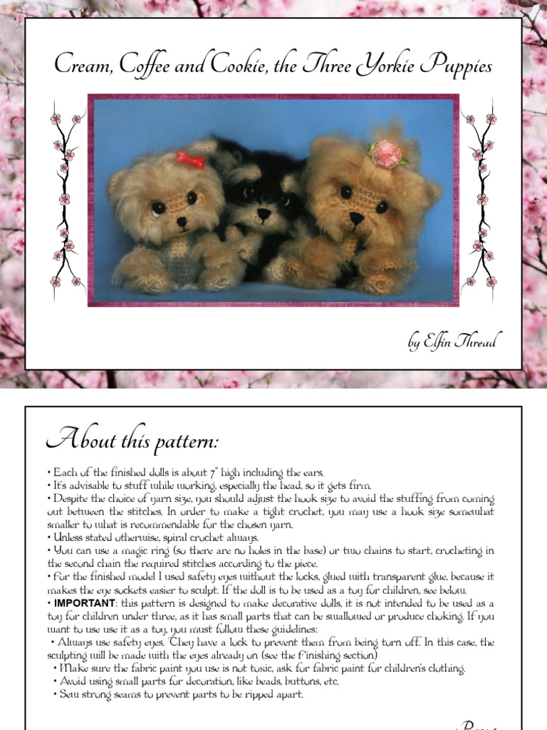 Crochet Pattern for Yorkie Puppies | PDF | Yarn | Crochet