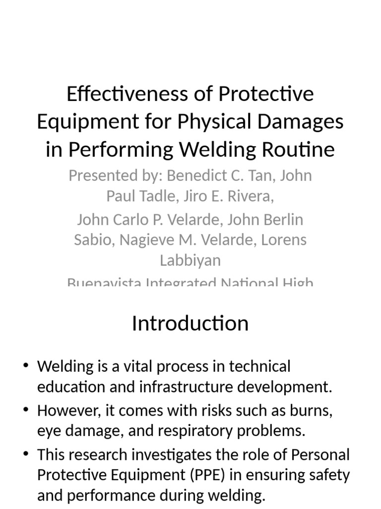 PPE Effectiveness in Welding Safety | PDF | Personal Protective Equipment