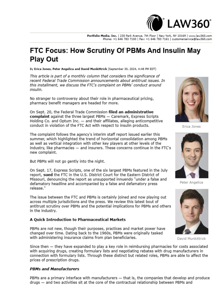 FTC's Antitrust Case Against PBMs | PDF | Federal Trade Commission ...