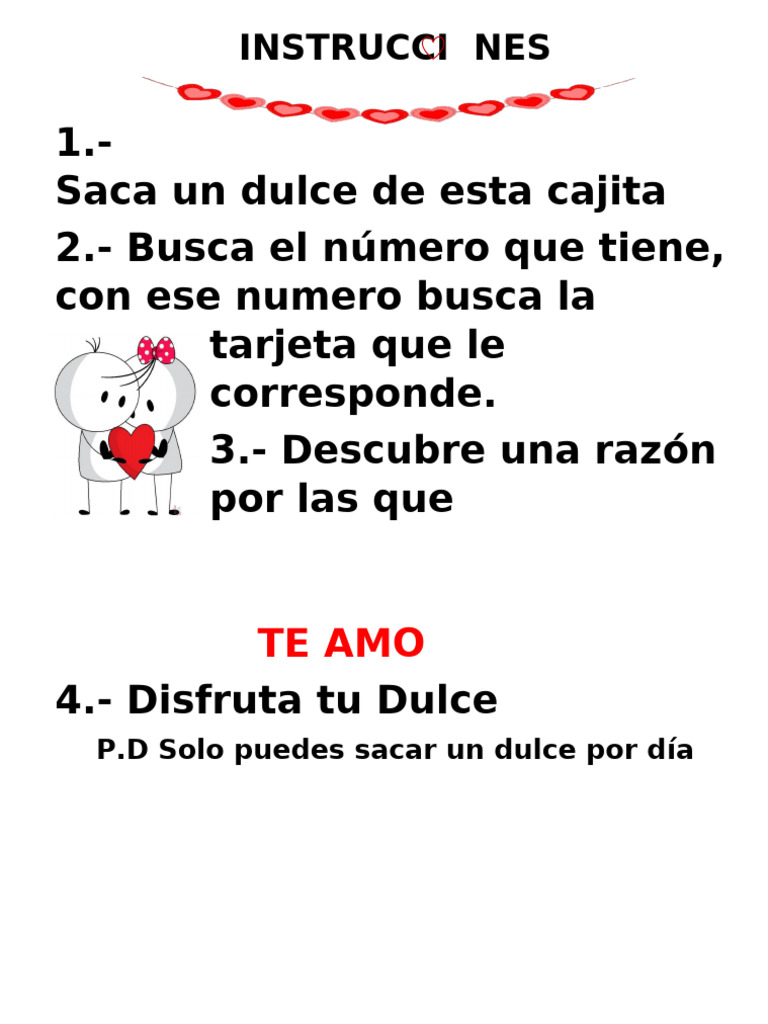 Instrucciones 30 Razones | PDF