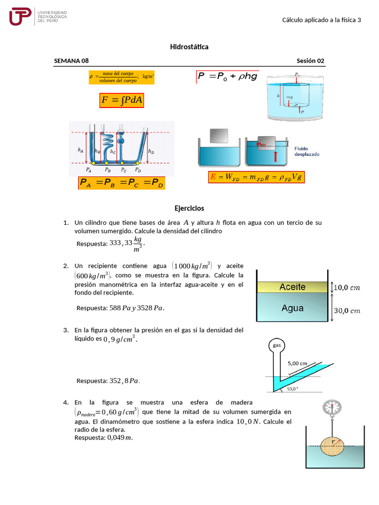 S07_s3 Separata de Ejercicios | PDF | Presión | Densidad