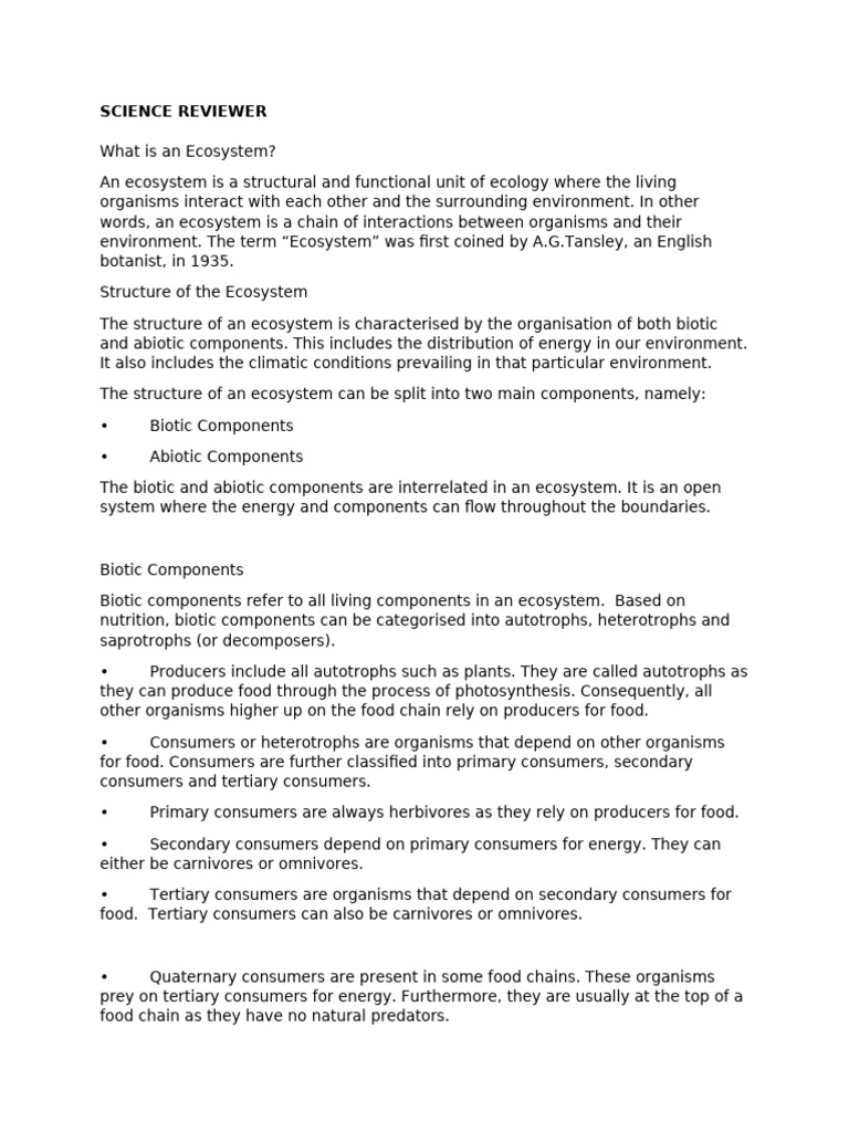 Science Reviewer | PDF | Ecosystem | Food Web