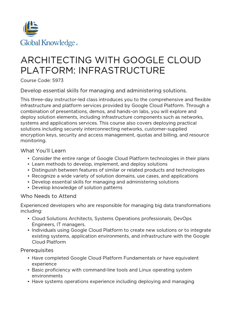 Architecting With Google Cloud Platform | PDF | Cloud Computing | Computer Network