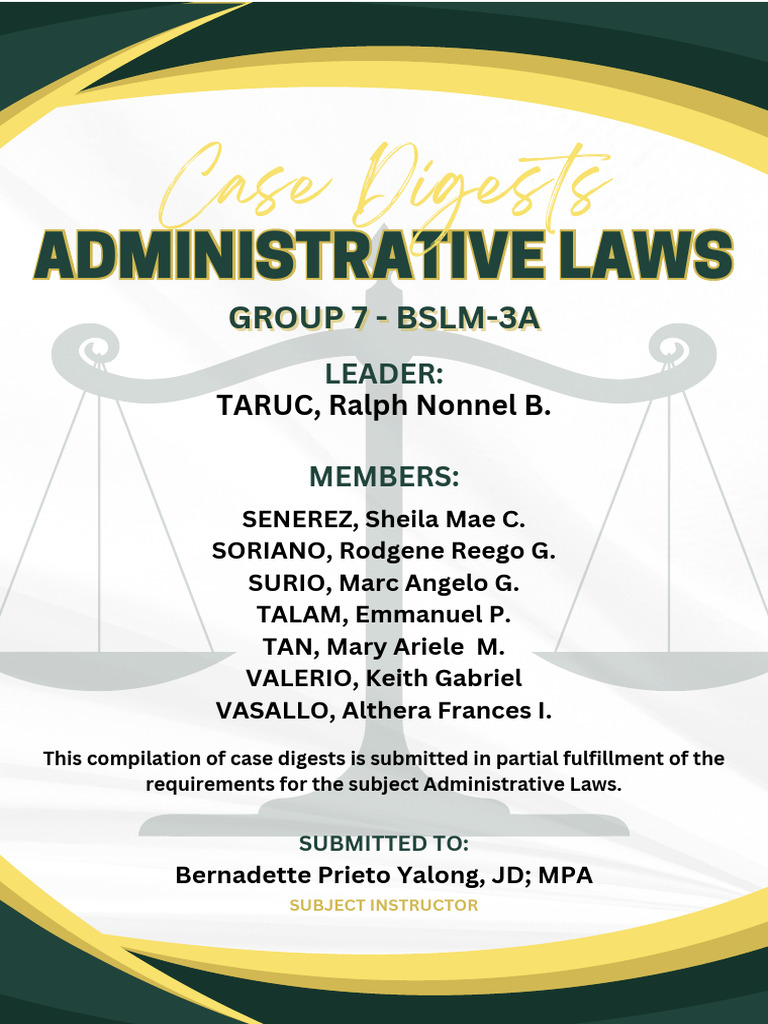 Administrative Laws Case Digests | PDF | Overtime | Wage