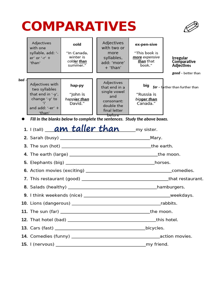 comparatives (1) | PDF | Languages | Foreign Language Studies