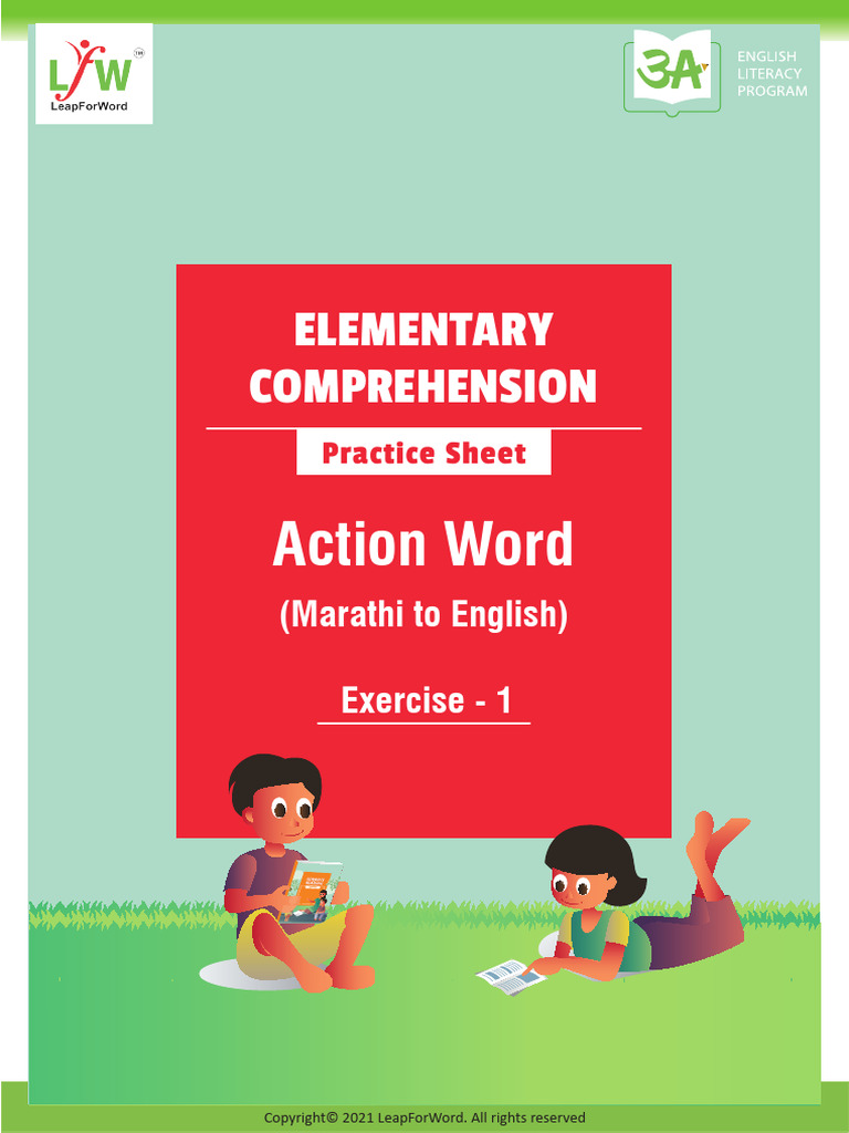 Action Word Sentences (Marathi To English) - Exercise - 1 | PDF