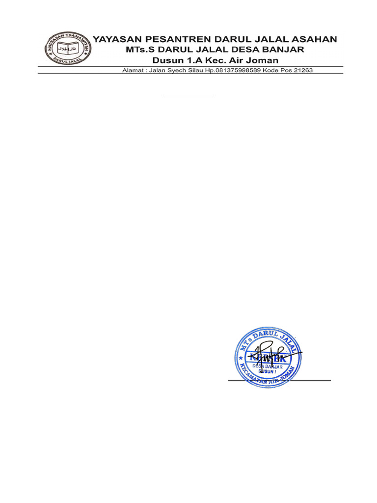 Surat Tugas Plh Kepala Madrasah | PDF