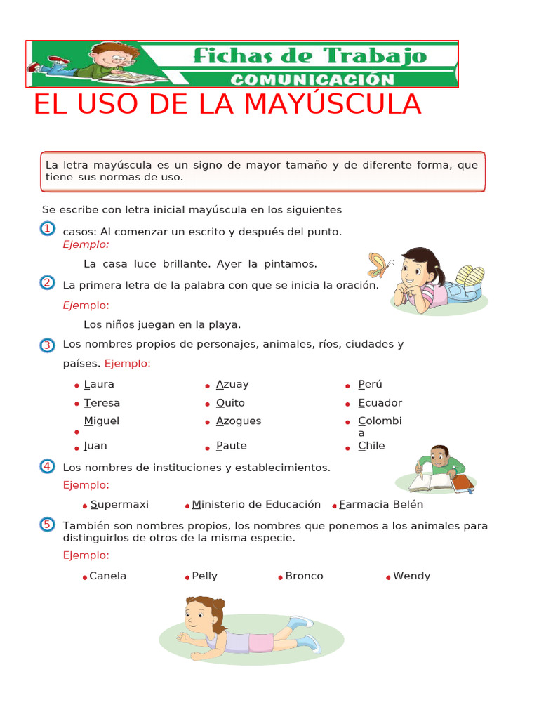 El Uso de La Mayúscula para Segundo Grado de Primaria | PDF | Caso de ...