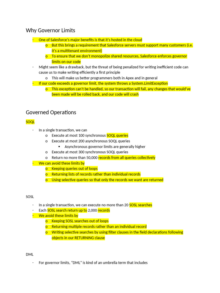 Understanding Apex Governor Limits | PDF | Computer Engineering | Information Technology Management