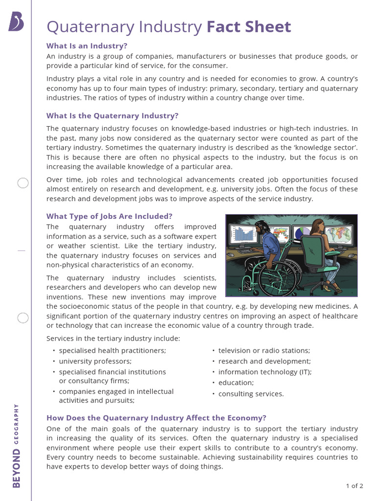 Quaternary Industry Fact Sheet | PDF | Developing Country | Tertiary ...