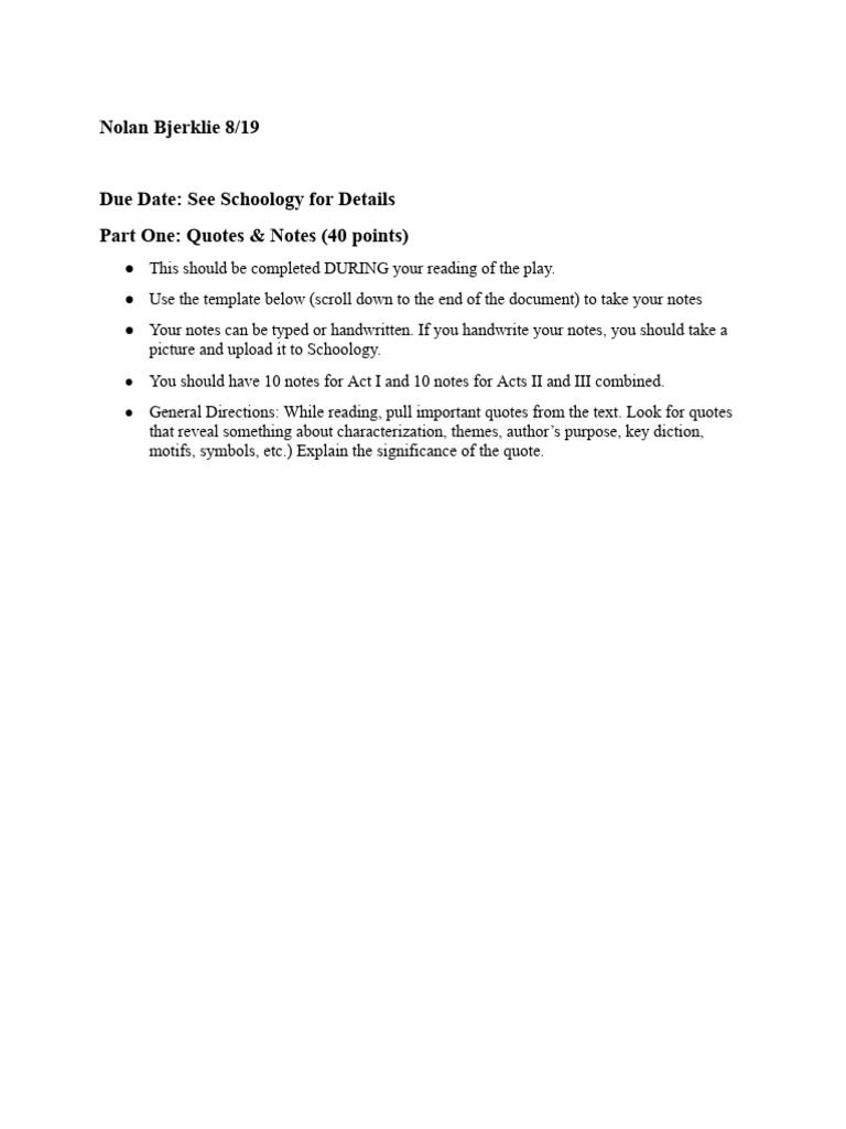 Notes and Quotes From A Dolls House. | PDF