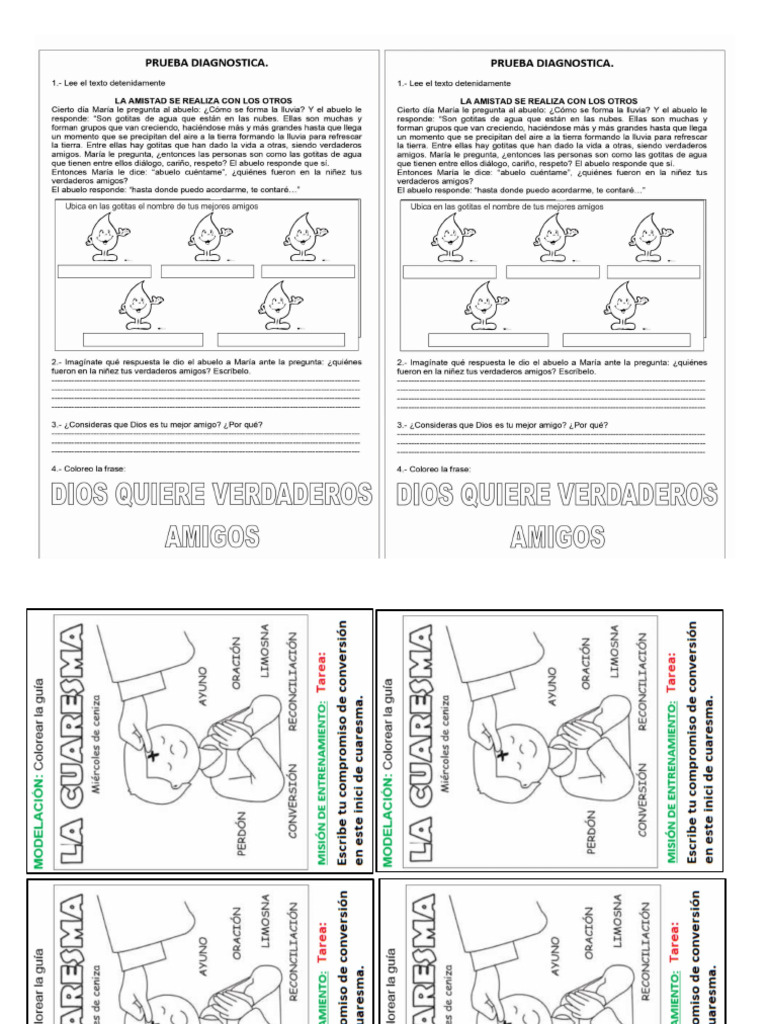 Ficha Clases 2,3,4,5 Religión Primer Período 2024 | PDF