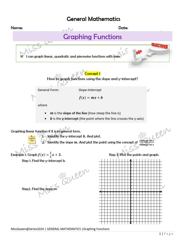 Graphing Linear, Quadratic, & Piecewise Functions | PDF | Function ...