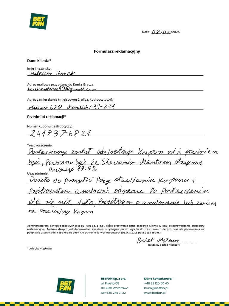 Formularz-Reklamacyjny 2 | PDF