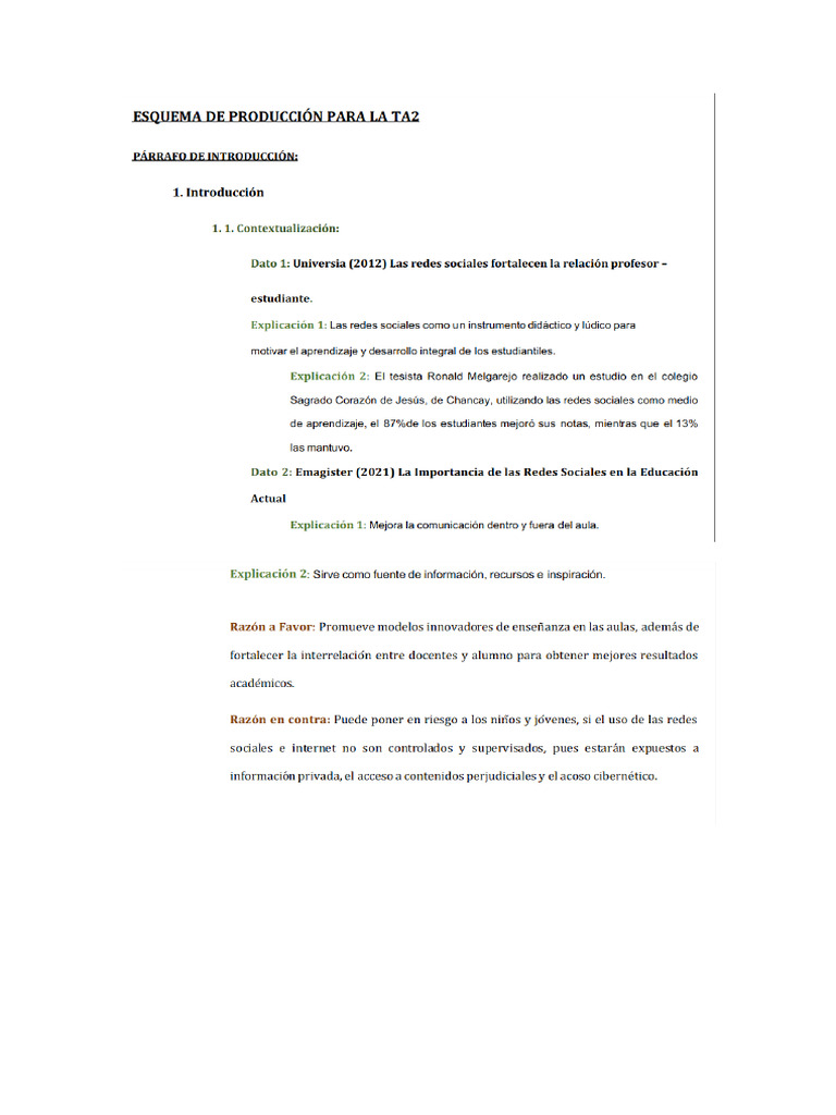 Esquema de Produccion Ta2 | PDF