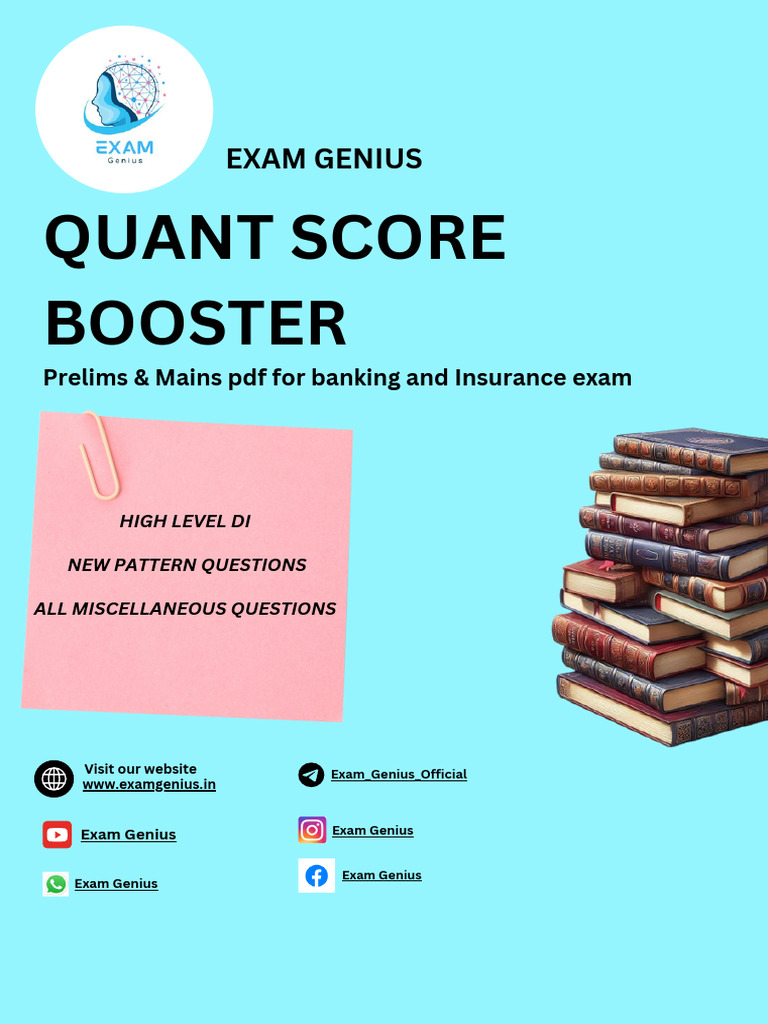 Quant Genius Score Booster For Prelims Exam Set - 9 | PDF