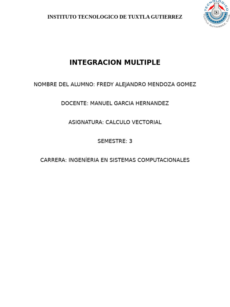 Integracion Multiple Fredy | PDF | Integral | Vector Euclidiano