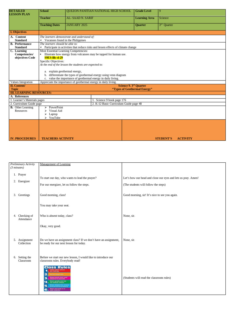 Geothermal Energy Lesson Plan | PDF | Geothermal Energy | Energy ...