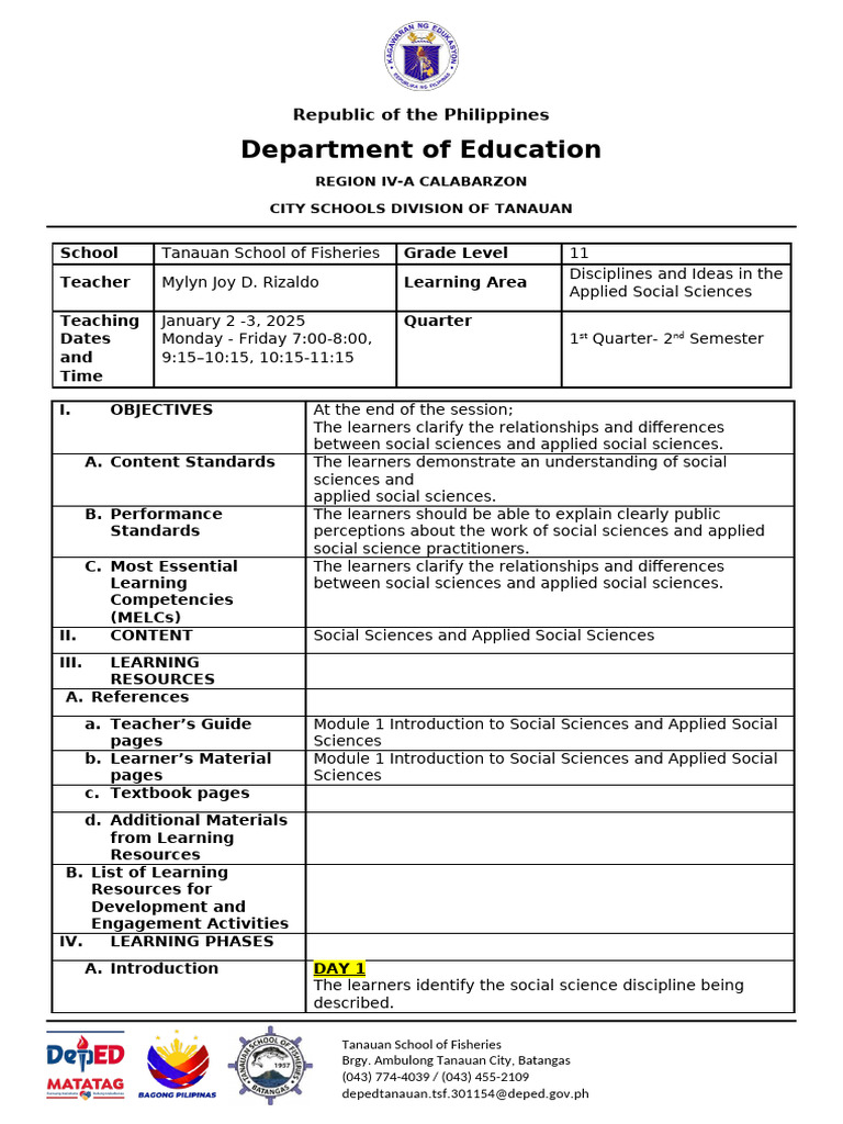 LE_DIASS_WEEK-1 | PDF | Social Sciences | Science