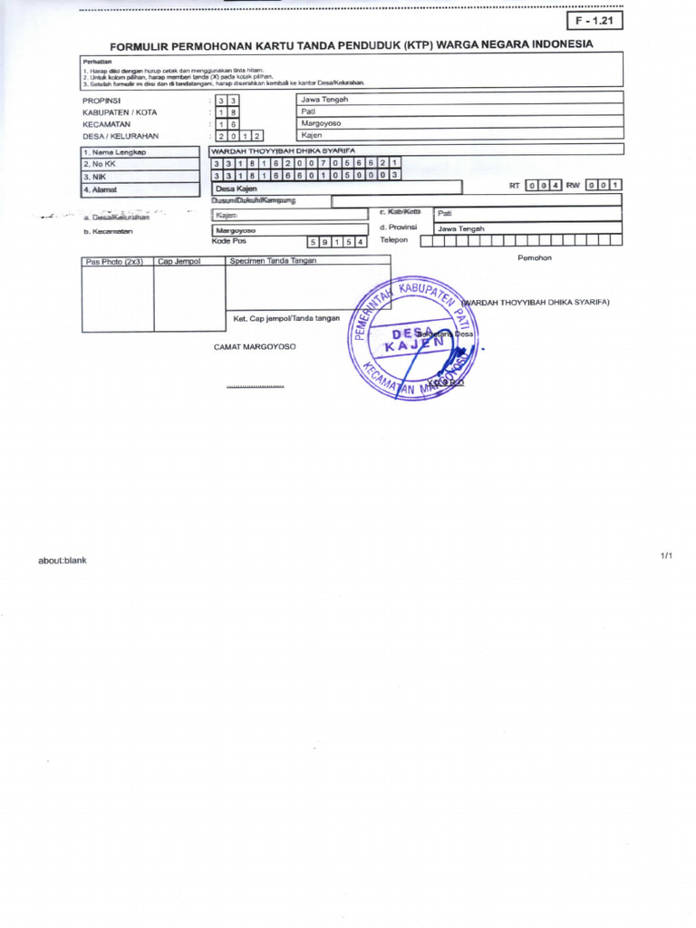 contoh surat Pengantar_KTP | PDF