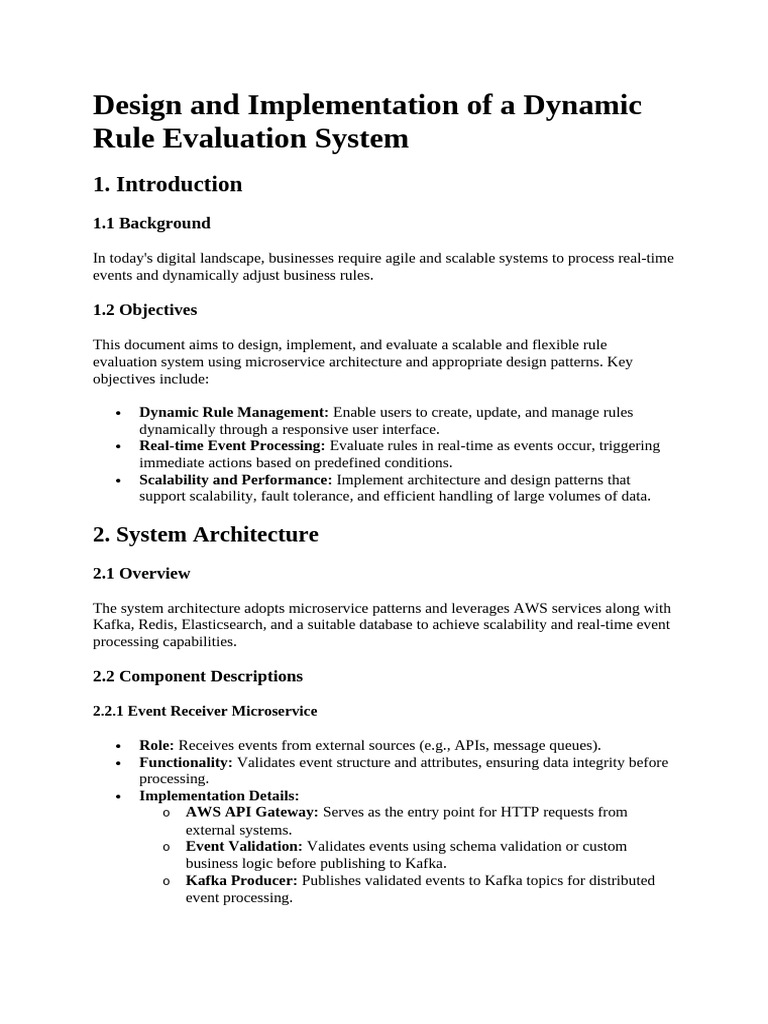 Design and Implementation of A Dynamic Rule Evaluation System | PDF ...