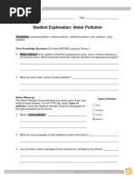 Student Exploration - Water Pollution (ANSWER KEY) . | PDF