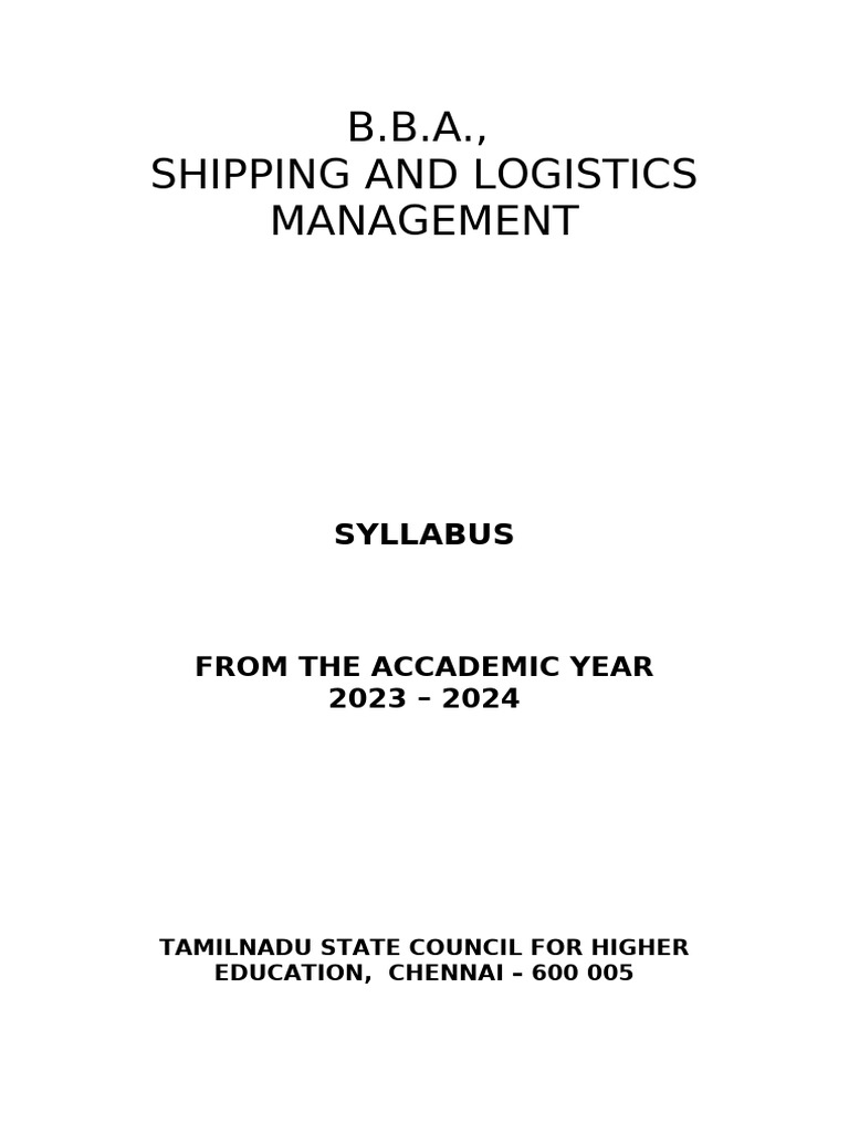 Bba Shipping and Logistics | PDF | Knowledge | Curriculum