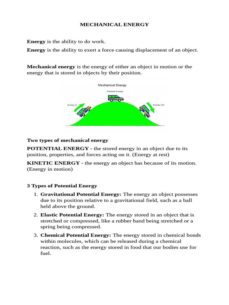 Mechanical Energy | PDF