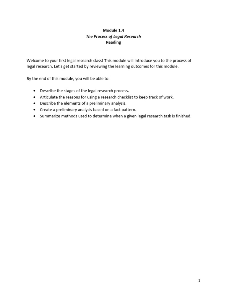 Legal Research Process Overview | PDF | Information | Justice