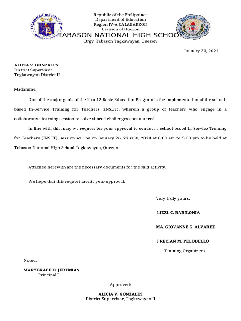 Inset Letter of Request | PDF