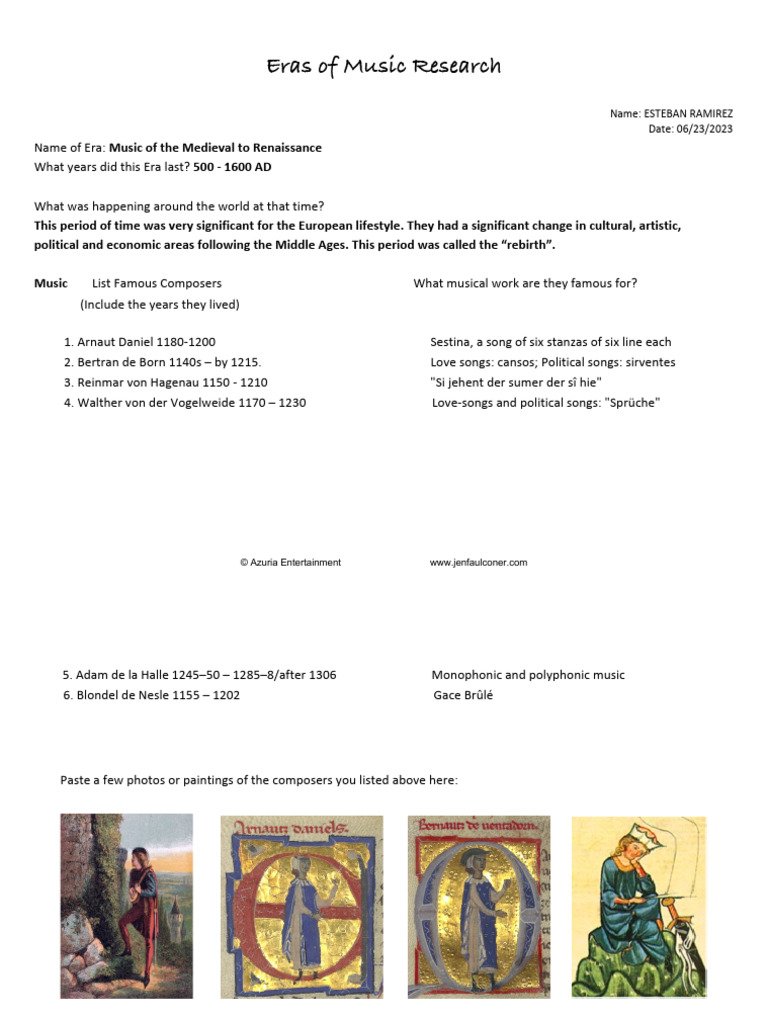Medieval to Renaissance Music Overview | PDF | Fashion | Aesthetics