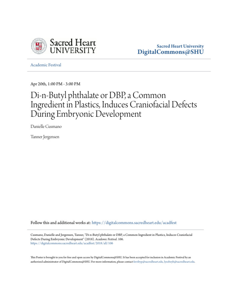 DBP in Plastics Causes Craniofacial Defects | PDF