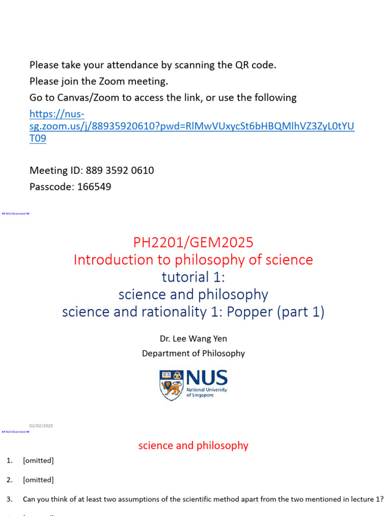 PH2201 Tutorial 1 | PDF | Karl Popper | Theory