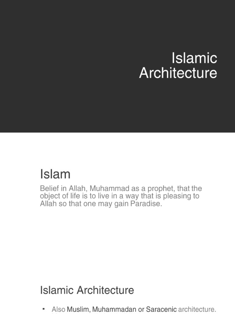01 Islamic Architecture | PDF