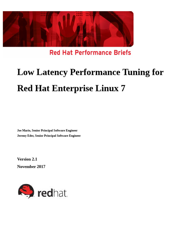 201501 Perf Brief Low Latency Tuning Rhel7 v2.1 | PDF | Scheduling (Computing) | Thread (Computing)
