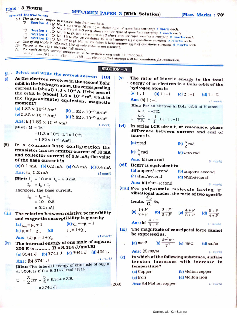 UTTAM PHY QP.3 | PDF