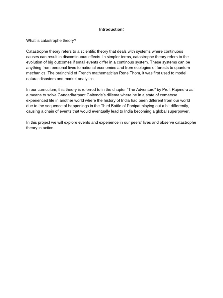 Understanding Catastrophe Theory | PDF