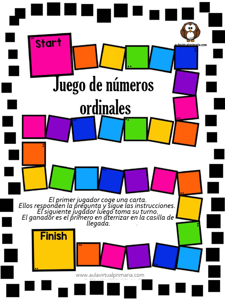 Juego de números ordinales del 1 al 10 | PDF | Juegos de habilidad ...